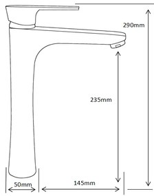 Mexen AXEL - VYSOKÁ BATERIE UMYVADLOVÁ, Černá, 73810-70