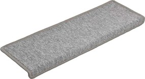 Schodové rohože 15 ks 65 x 21 x 4 cm světle šedé s obdélníkovým okrajem 134570