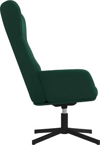 Relaxační křeslo tmavě zelené samet 341110