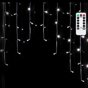 Aigostar - LED Ven. ván. řetěz 200xLED/6W/230V/8 funkcí 3x1m IP44 stud bílá+DO