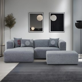 Hanah Home Rohová pohovka LINDEN MINI levá šedá