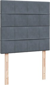 Box spring postel s matrací tmavě šedá 90x200 cm samet 3293111