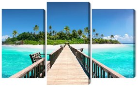 Vícedílný obraz 3D Molo Na Maledivách Nedostatek Nedostatek Plátno Canvas 120x80