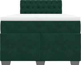 Box spring postel s matrací tmavě zelená 120x190 cm samet 3286267