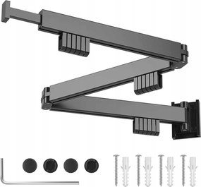 120 CM Věšák Na Oblečení Montovaný Na Stěnu, Skládací Věšák Z Hliníku