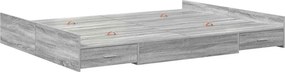 Rám postele s úložným prostorem s čelo Šedá Sonoma 140 x 190 cm 3335314