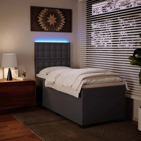 Box spring postel s matrací šedá 100x200 cm umělá kůže 3293010