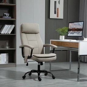 Vinsetto Masážní kancelářská výškově nastavitelná otočná židle, ergonomická, béžová 63 x 70 x 112-121 cm 921-308BG