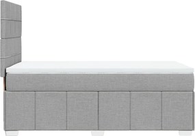 Box spring postel s matrací světle šedý 100 x 200 cm textil 3293879