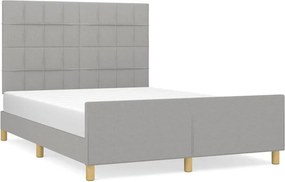 Rám postele bez matrace světle šedý 140 x 190 cm textil 3125049
