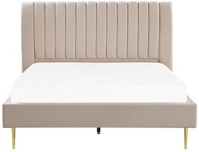 Sametová postel 180 x 200 cm béžová MARVILLE Beliani