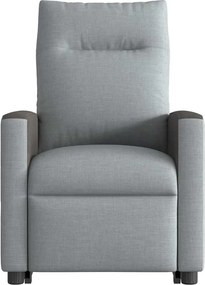 Zvedací polohovací křeslo světle šedé textil 3324052