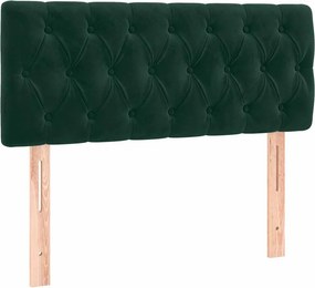 Box spring postel s matrací tmavě zelená 90x200 cm samet 3141464