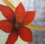 Červený květ I - 50 x 50 cm