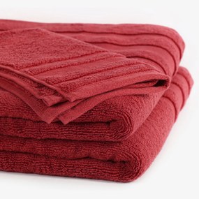 Goldea hebký ručník z organické bavlny - červený 90 x 180 cm