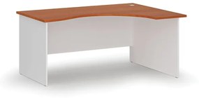 Ergonomický kancelářský pracovní stůl PRIMO WHITE, 1600 x 1200 mm, pravý, bílá/třešeň