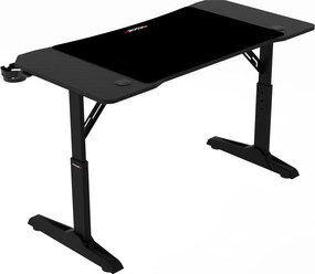Výškově nastavitelný herní stůl ERACER H1112 — 120x60 cm, kov, melamin, černá
