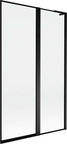 Mexen Mist L, 2-křídlová vanová zástěna, pravá 110 x 150 cm, černý rám, černá - 8A9L-110-011-70-70-P