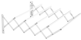 HOMCOM Nástěnný sušák na prádlo 57,5 cm prostorově úsporný kůň na prádlo pro interiér i exteriér Kov v bílé barvě 63,5 x 60 x 20 cm
