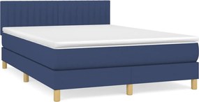 Box spring postel s matrací modrá 140x190 cm textil 3140775