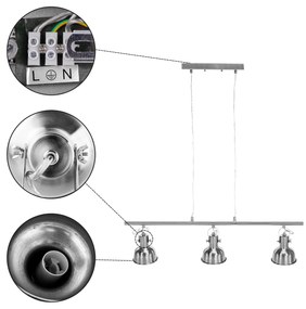 Kondela Visící lampa v retro stylu, kov, matný nikl, AVIER TYP 4