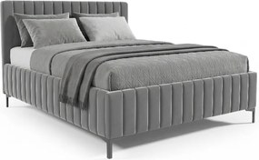 Eka Čalouněná postel INTIMA+ 160x200 cm Barva látky Trinity: Černá (Trinity 2316), Úložný prostor: Bez úložného prostoru, Barva nožek postele: Černá