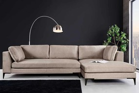 Designová rohová sedačka Sashanique 313 cm taupe samet - pravá