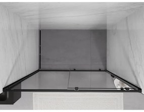 Mexen Exo, posuvné dveře do otvoru 160x200 cm, 6mm čiré sklo, černý profil, 8151-160-000-70-00