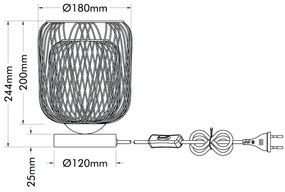 Globo 15965T - Stolní lampa DICHTI 1xE27/40W/230V