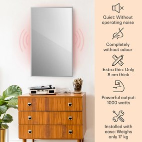Klarstein La Palma 1000, infračervený ohřívač 2 v 1, smart, 120 x 60 cm, 1000 W, zrcadlová přední strana