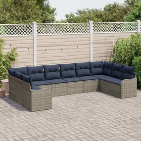Set pohovek 10 ks Šedá Polyester 3345885