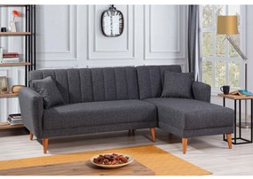Atelier del sofa Rozkládací rohová pohovka AQUA tmavě šedá pravý roh 867UNQ1404