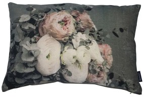 Veliký sametový polštář romantické květiny - 40*60*15cm