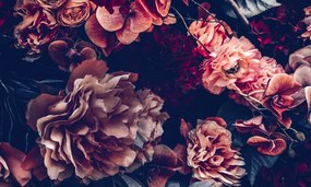 Vícedílný obraz Barevné Květiny V Retro 3D Stylu Nedostatek Nedostatek Přírodní plátno 150x90