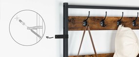 Předsíňový věšák s botníkem Vasagle Mjora 80 cm černý/hnědý