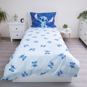 Modré bavlněné dětské povlečení na jednolůžko 140x200 cm Lilo &amp; Stitch "Aloha" – Jerry Fabrics