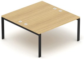 NABYTEK-DESIGNOVY.CZ - DEB12160U - Kancelářský stůl EPIC (2.osoby), 120/140/160/180cm, kovová podnož U, dub/černá