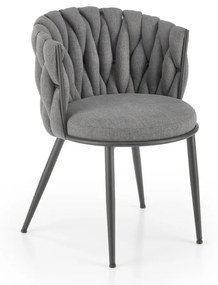 Designové jídelní křeslo MANDY — kov, látka, černá / šedá