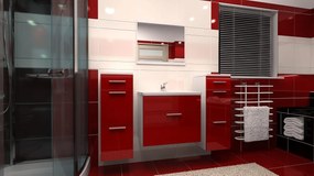 NEW:Koupelnová sestava Zora C bílá/červený lesk