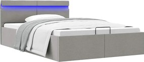 Rám postele LED úložný prostor světle šedý textil 120 x 200 cm 285608