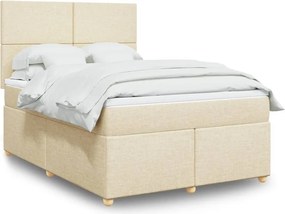 Box spring postel s matrací krémová 140x190 cm textil 3291273