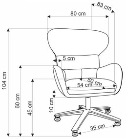 Křeslo Aires, šedá