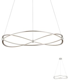 Redo 01-2253 závěsné LED stmívatelné svítidlo Quark saténový nikl, 52,6W, 3000K, ø80cm