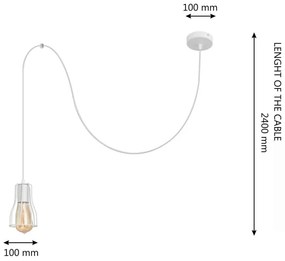 Lustr na lanku TUBE LONG 1xE27/15W/230V bílá