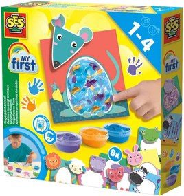 SES CREATIVE Prstové barvy baby kreativní set dobarvování zvířátek 14444