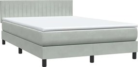Box spring postel s matrací světle šedá 160x210 cm samet 3316407