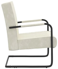 Konzolová židle krémově bílá samet,  325733