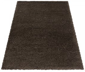 Ayyildiz, Kusový koberec Fluffy Shaggy 3500 brown, 140x200, hnědá, ložnice