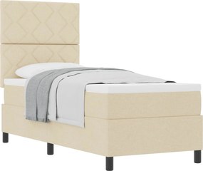 Postel s boxspringem s čelo Krémová 80 x 200 cm textil 3339425