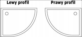Rea Look, čtvrtkruhová sprchová kabina 100x80x190 cm, pravá verze + bílá sprchová vanička, KPL-K7900